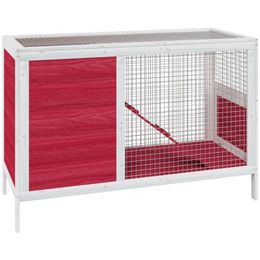 vidaXL - Kaninchenstall Rot 103x44x69,5 cm Massivholz Kiefer