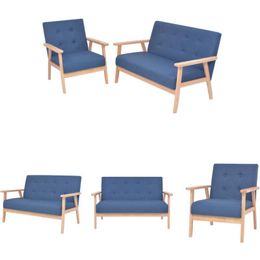 Sofagarnitur 2-tlg. Stoff Blau - Sofas - Blau - The Living Store