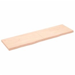 vidaXL - Tischplatte 180x50x(2-6) cm Massivholz Eiche Unbehandelt