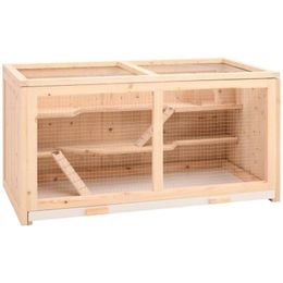 Hamsterkäfig 104x52x54 cm Massivholz Tanne vidaXL