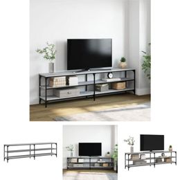 The Living Store TV-Schrank Grau Sonoma 180x30x50 cm Holzwerkstoff und Metall - TV-Möbel - Grau