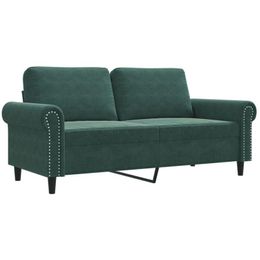 vidaXL - 2-Sitzer-Sofa Dunkelgrün 140 cm Samt