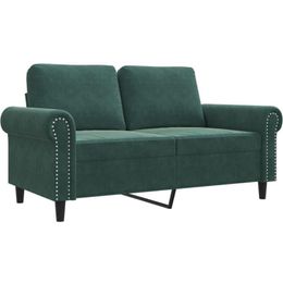 vidaXL - 2-Sitzer-Sofa Dunkelgrün 120 cm Samt