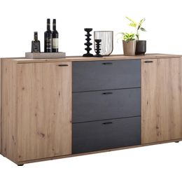 Sideboard Hela "Atlanta" Sideboards Gr. B/H/T: 165cm x 85cm x 40cm, Artisan Eiche/Burned Wood, 3 St., braun (artisan eiche/burned wood) Breite 165 cm