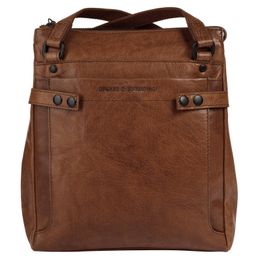 SPIKES & SPARROW Cityrucksack SPIKES & SPARROW Gr. B/H/T: 24cm x 28cm x 6cm, braun (cognac) Rucksäcke echt Leder