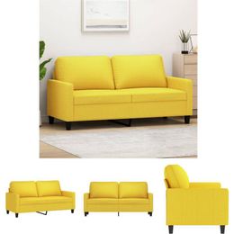 2-Sitzer-Sofa Hellgelb 140 cm Stoff - Sofas - Gelb - The Living Store