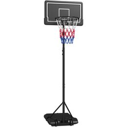 Sportnow - Basketballkorb mit Ständer Höhenverstellbarer Basketballständer mit Rollen und bruchsicherem Rückwand, 220-250 cm