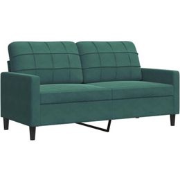 2-Sitzer-Sofa Dunkelgrün 140 cm Samt vidaXL