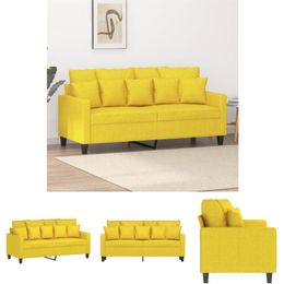 2-Sitzer-Sofa Hellgelb 140 cm Stoff - Sofas - Gelb - The Living Store