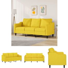 3-Sitzer-Sofa Hellgelb 180 cm Stoff - Sofas - Gelb - The Living Store