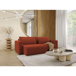 Ecksofa Sofa mit Schlaffunktion chaira Stoff Curio Ziegelrot Ottomane Links