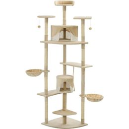 vidaXL - Katzen-Kratzbaum Sisal 203 cm Beige und Weiß