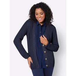 WITT Damen Cardigan in Rippenstrick, marine, Gr&ouml;&szlig;e 36