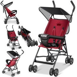 Kidiz® Kinderwagen CITY Buggy Kinderbuggy klappbar Sportwagen Faltbar 360° 4-Zoll-Räder Inkl. Sonnen- und Regenverdeck zusammenklappbar 5-Punkt-Sicherheitsgurt ab 6 Monate