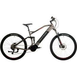 E-Bike Totem "Carry Pro" E-Bikes Gr. 46cm, 29 Zoll (73,66cm), schwarz (grau-schwarz) Pedelec, Elektrofahrrad für Damen u. Herren, MTB