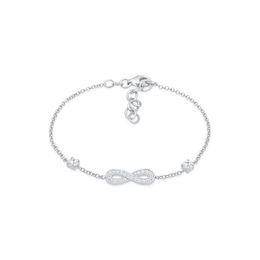 Armband NENALINA "Infinity Unendlichkeit Zirkonia 925 Silber" Armbänder Gr. 16cm, mit Steinen, Silber 925 (Sterlingsilber), silberfarben (silber + weiß) Damen Armband