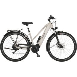 FISCHER BIKE E-Bike FISCHER FAHRRAD "VIATOR 7.0i Damen" Gr. 45, grau (zementgreige), E-Bikes, 45cm, 28 Zoll (71,12cm), Pedelec, Elektrofahrrad für Damen u. Herren