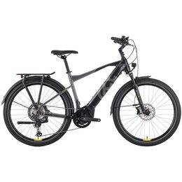 E-Bike HUSQVARNA E-BICYCLES "E-Trekkingbike Pather 2 Herren" E-Bikes Gr. 50cm, 27,5 Zoll (69,85cm), schwarz (black / grey matt) Pedelec, Elektrofahrrad für Herren