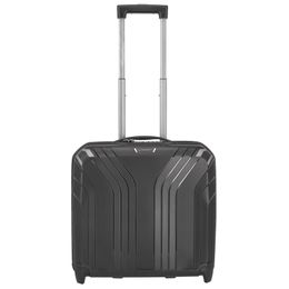 Hartschalen-Trolley Travelite "ELVAA Business-Trolley" Gr. B/H/T: 44cm x 42cm x 23cm 30 l, schwarz Koffer Reisegepäck Handgepäck-Koffer Trolley-Aufsteck-System TSA Schloss