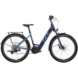 E-Bike HUSQVARNA E-BICYCLES "E-Trekkingbike Crosser 2" E-Bikes Gr. 43cm, 27,5 Zoll (69,85cm), blau (dark blue / light blue) Pedelec, Elektrofahrrad für Herren u. Damen