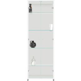 Fif Möbel Vitrine FIF MÖBEL "OPTIMA" Schränke Gr. B/H/T: 58cm x 172cm x 33cm, weiß Standvitrine, Vitrinenschrank, Glasvitrine, Sammlervitrine