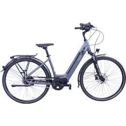 E-Bike HAWK Bikes "eCity Wave Integrated Lady STEPS" E-Bikes Gr. 44cm, 28 Zoll (71,12cm), grau Pedelec, Elektrofahrrad für Damen u. Herren