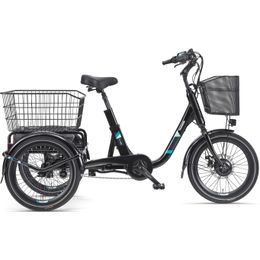 E-Bike Telefunken "TC500" Gr. 46, schwarz, E-Bikes, 46cm, 20 Zoll (50,80cm), Pedelec, Elektrofahrrad für Damen u. Herren