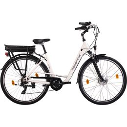 E-Bike HOLLANDIA "Zagon" E-Bikes Gr. 44cm, 28 Zoll (71,12cm), weiß Pedelec, Elektrofahrrad für Damen u. Herren