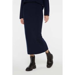 Maxirock SENSES.THE LABLE, Damen, Gr. M/L, blau, Material: 51% Viskose, 27% Polyester, 22% Polyamid, unifarben, casual, schmal, Röcke, mit Gehschlitz