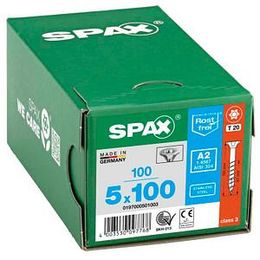 Spax® Universalschrauben T20 Senkkopf Edelstahl A2 5 mm x 100 mm, 100 St.