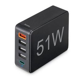 Hama 5in1 USB-Ladestation schwarz 1,2 m, 51 Watt