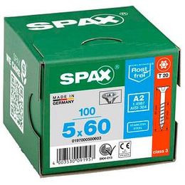 Spax® Universalschrauben T20 Senkkopf Edelstahl A2 5 mm x 60 mm, 100 St.