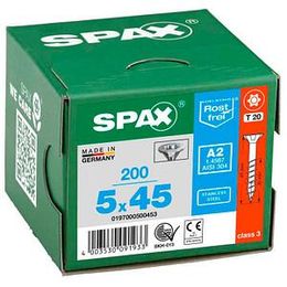 Spax® Universalschrauben T20 Senkkopf Edelstahl A2 5 mm x 45 mm, 200 St.