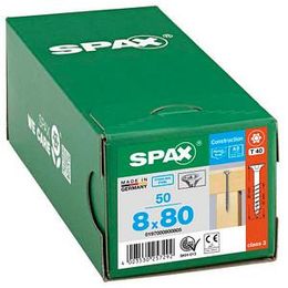 Spax® Universalschrauben T40 Senkkopf Edelstahl A2 8 mm x 80 mm, 50 St.