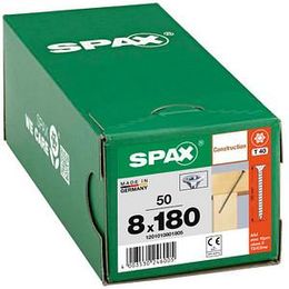 Spax® Holzbauschrauben T40 Senkkopf WIROX 8 mm x 180 mm, 50 St.