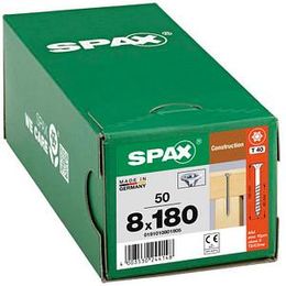 Spax® Holzbauschrauben T40 Senkkopf WIROX 8 mm x 180 mm, 50 St.