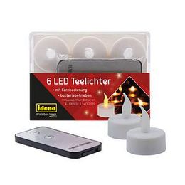 6 Idena LED-Teelichter weiß