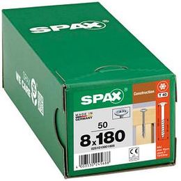 Spax® Holzbauschrauben T40 Tellerkopf WIROX 8 mm x 180 mm, 50 St.