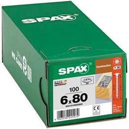 Spax® Holzbauschrauben T30 Tellerkopf WIROX 6 mm x 80 mm, 100 St.