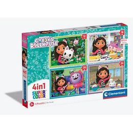 Clementoni Gabbys Dollhouse 4 in 1 Puzzle, 12 - 24 Teile