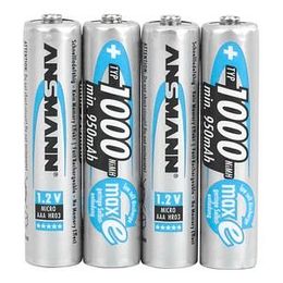 4 Ansmann Akkus maxE Micro AAA min. 950 mAh