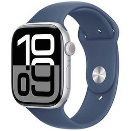 Apple Watch Series 10 46 mm Aluminium (GPS) Sportarmband M/L denim, silber