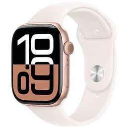 Apple Watch Series 10 46 mm Aluminium (GPS) Sportarmband S/M blassrosa, roségold