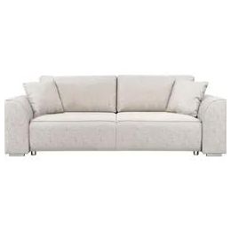 3-Sitzer Inosign "Beatrice Schlafsofa" Sofas Gr. B/H/T: 250 cm x 92 cm x 107 cm, Struktur, mit Bettfunktion-mit Bettkasten-Liegefläche 197 cm, beige (creme) wahlweise auch mit Bettfunktion und Bettkasten, incl. 2 Zierkissen