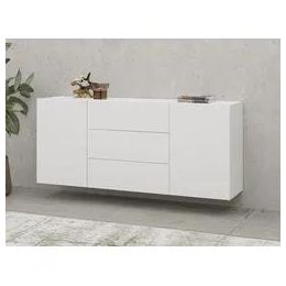 Sideboard Inosign "Ava, Breite 140 cm, hängend und stehend montierbar" Sideboards Gr. B/H/T: 140 cm x 62 cm x 35 cm, weiss/weiss, 3 St., weiß (weiß matt) moderne grifflose Kommode, Schubladenschrank, 2Türen3Schubkästen