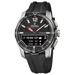 Smartwatch Festina "Connected D" Smartwatches schwarz Quarzuhr, Armbanduhr, Herrenuhr, Schrittzähler, Weltzeit, Stoppfunkt.