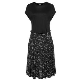 Beachtime By Lascana Kleid Damen Gr&ouml;&szlig;e 44 schwarz / wei&szlig; Sommerkleid