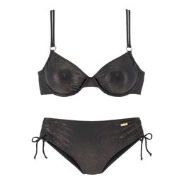Lascana Bikini Damen Gr&ouml;&szlig;e XS/S gold / schwarz