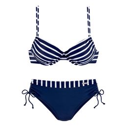 Lascana Bikini Damen Gr&ouml;&szlig;e XL navy / wei&szlig;