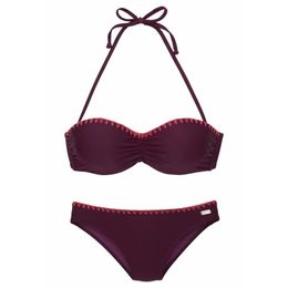 Buffalo B&uuml;gel-Bandeau-Bikini Damen Gr&ouml;&szlig;e XXS aubergine